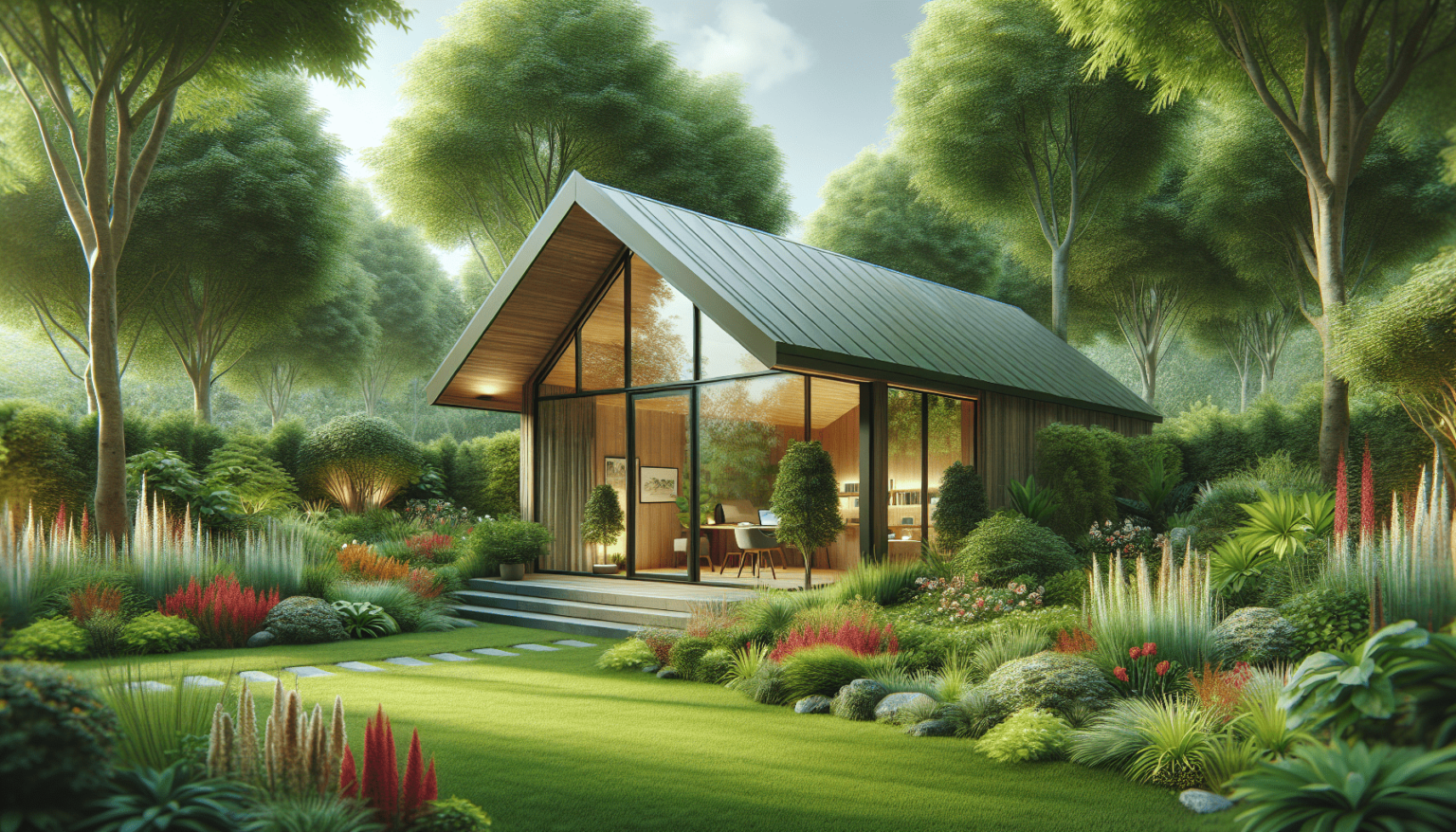 The Serenity of a Pent Roof Garden Office | home-remodel-ideas.com